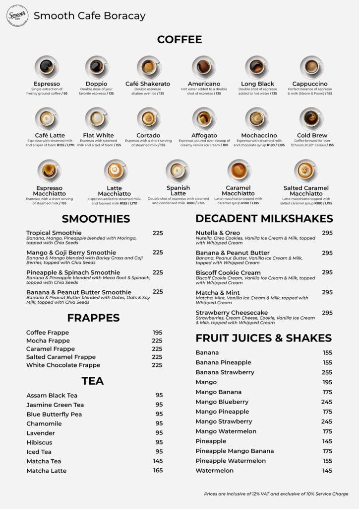 Menu – Smooth Cafe
