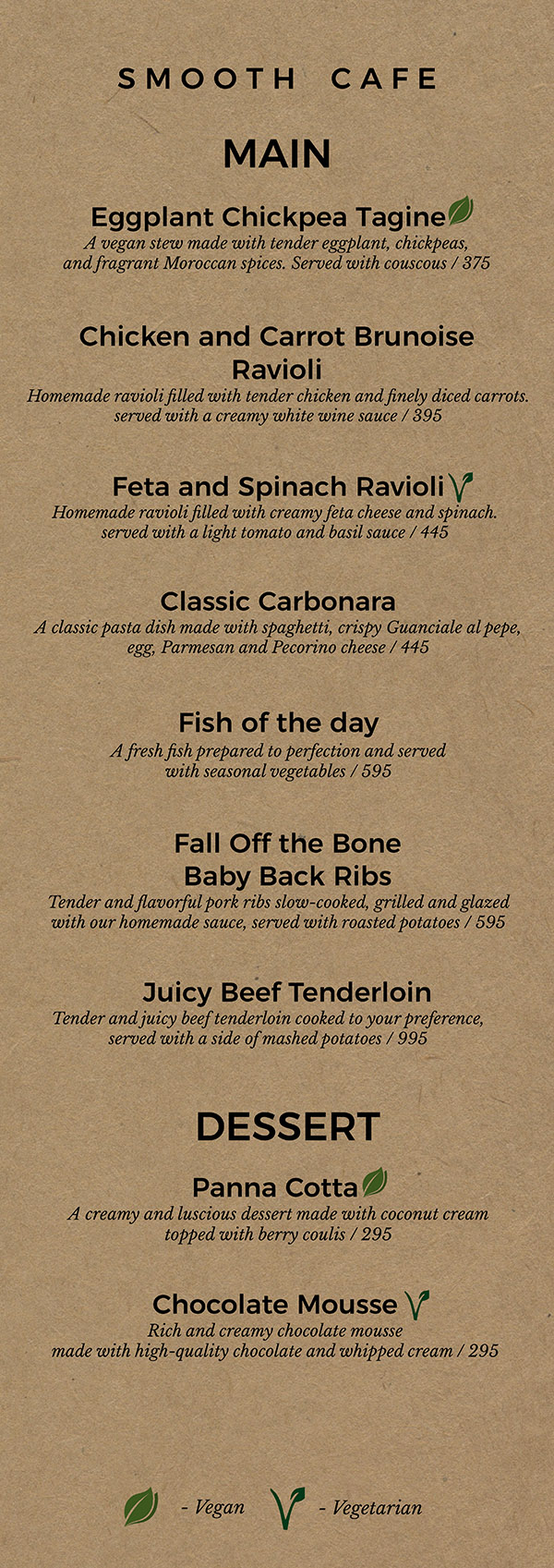 Menu – Smooth Cafe